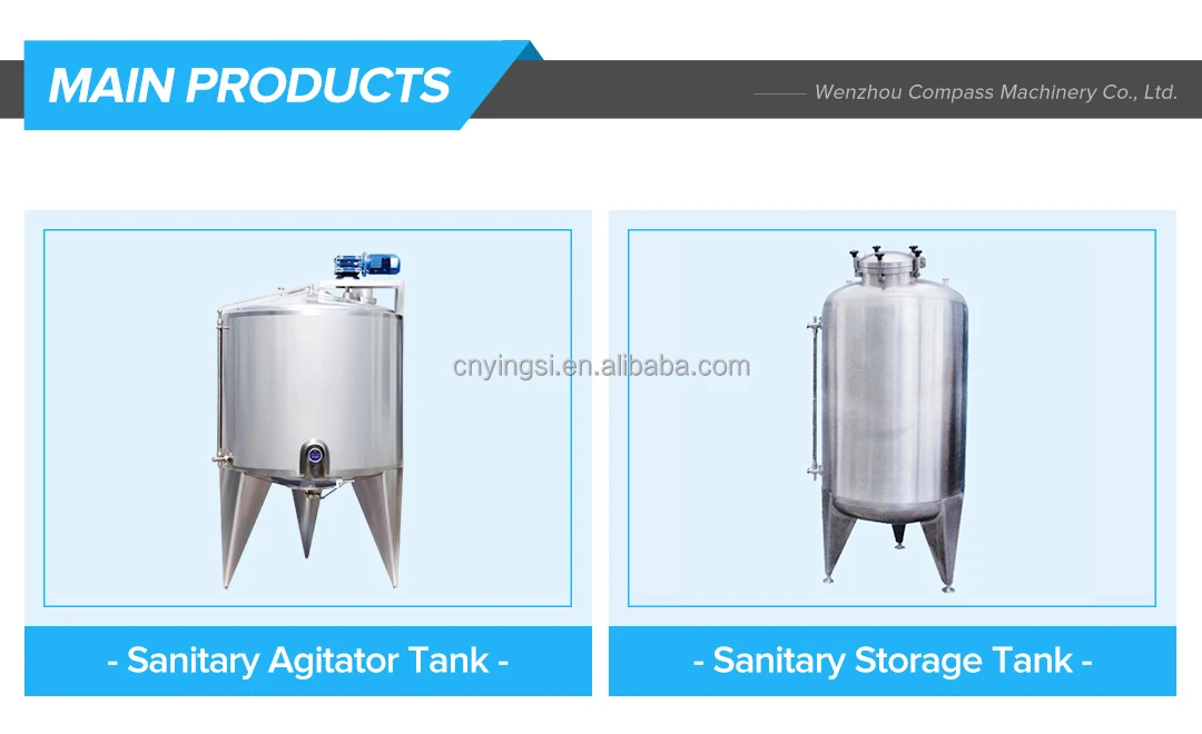 Stainless Steel SS304 Sanitary Storage Vessel 50-30000 Liters for ...