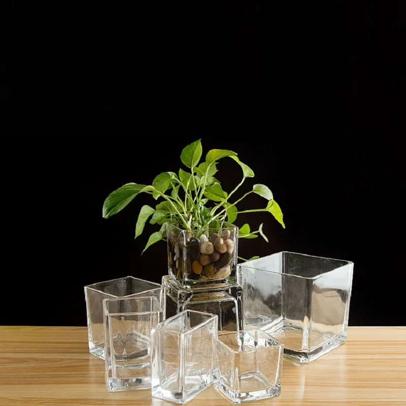 Pots Outdoor Cheap Flower Pots - Mini Seed Planter Square Glass Pots ...