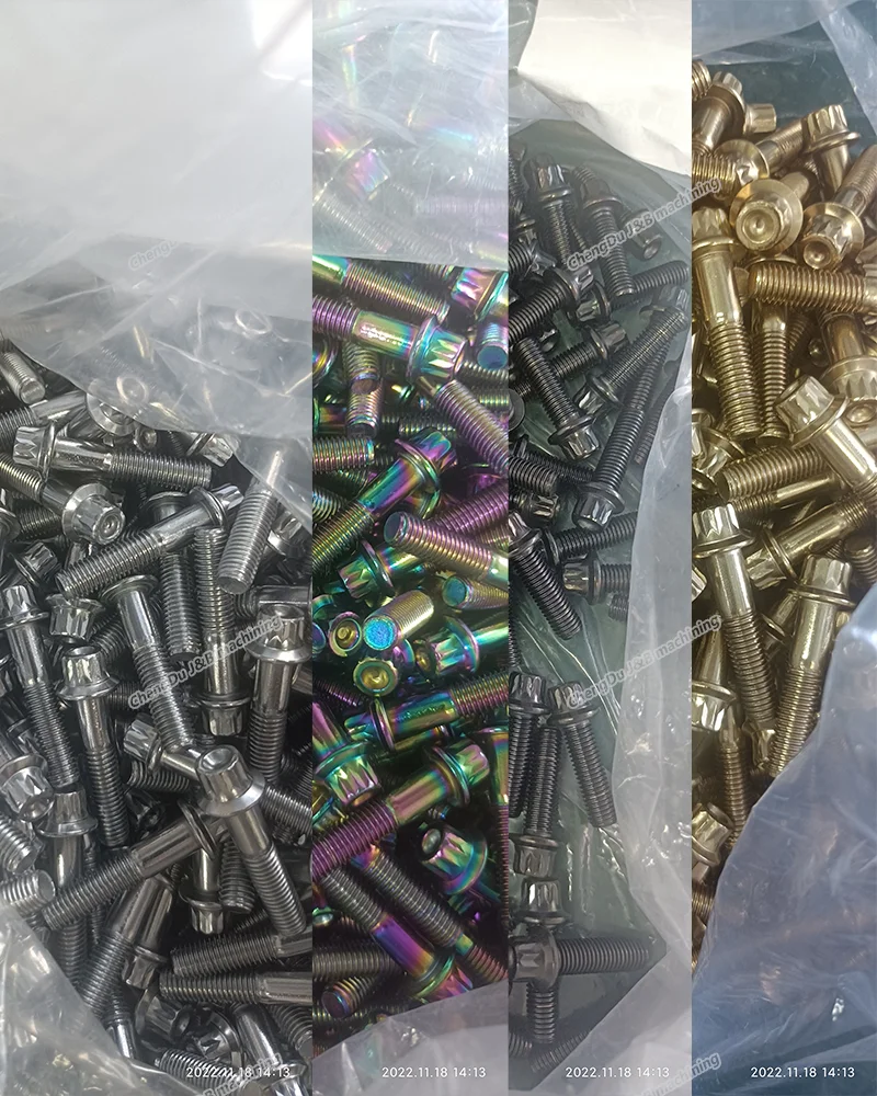 Chrome Stainless Steel Titanium 12pt Flange Hub Bolt M8/M7x32 for ...