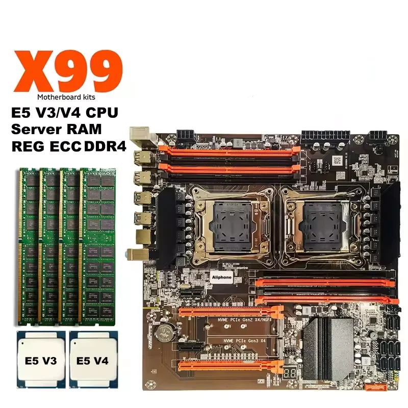 Combo kits server motherboard X99 mainboard daul channel main board ...