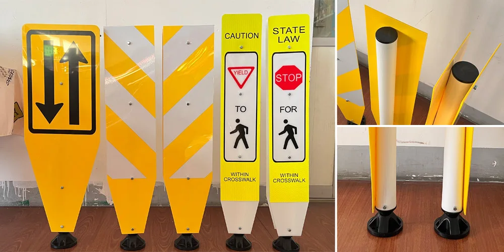Rebound Bollard Custom Reflective Traffic Sign Saudi Road Highway ...