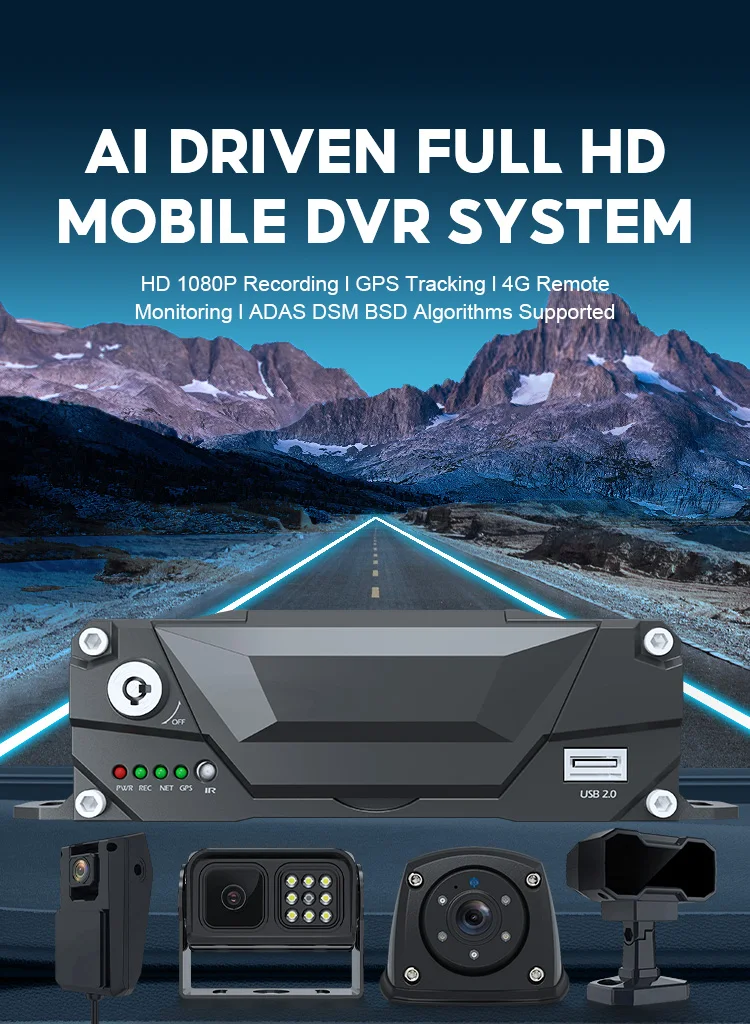 MDVR 8 Channel Support 4G Wifi SD Card Vehicle Black Box 1080P Mobile ...