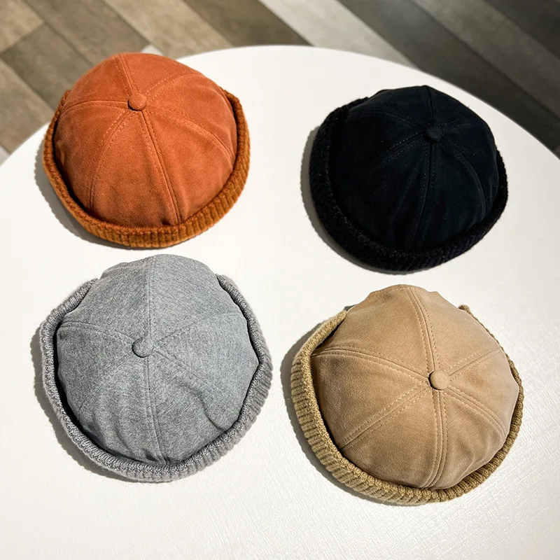 Custom Brimless Hats Retro Street Fashion Thick Winter Street Hat ...