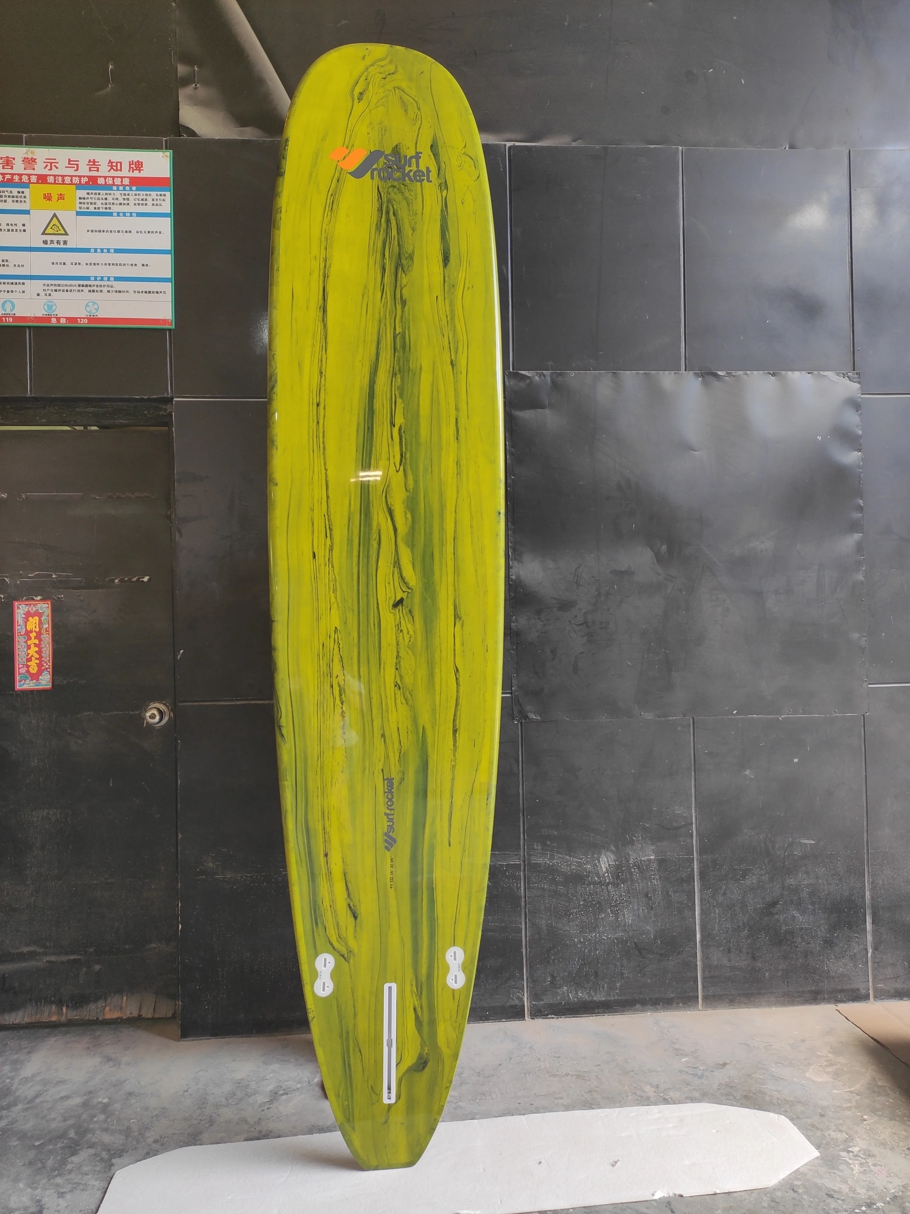 Clear Fiberglass Resin Tint Longboard - Classic Surf Board