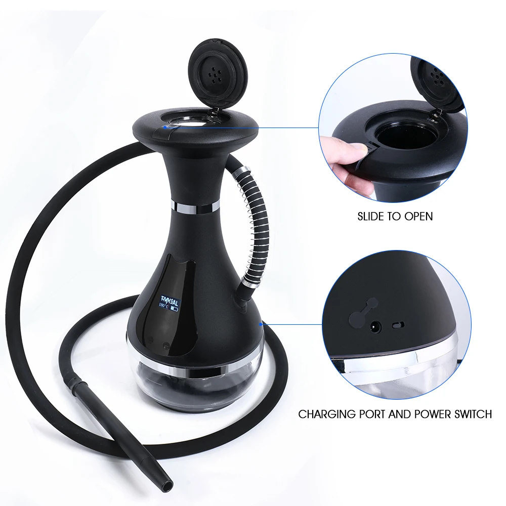 Luxury Rechargeable Electronic Hookah Full Kit LED Touch Screen