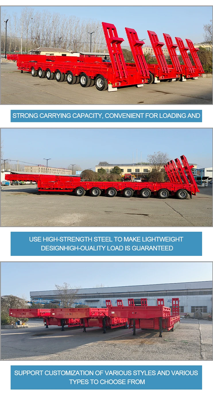 7 Axle Agricultural Transport Truck Large Cargo Equipment Flatbed Low ...