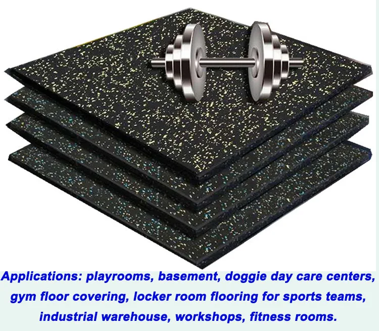 15mm-50mm Thick Crossfit Garage Gym Rubber Floor Tiles