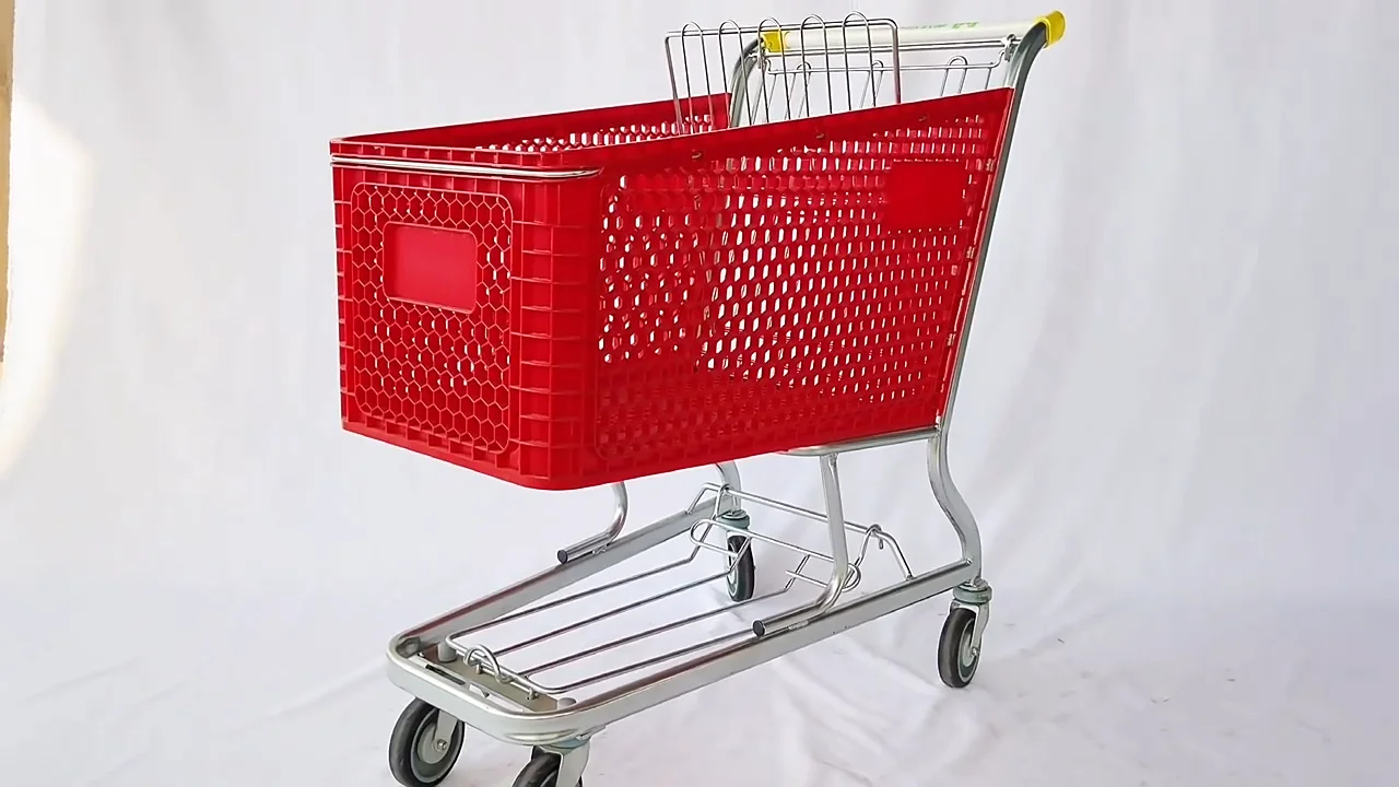 High Quality 180l Supermarket Plastic Shopping Carts - Buy Plastic ...