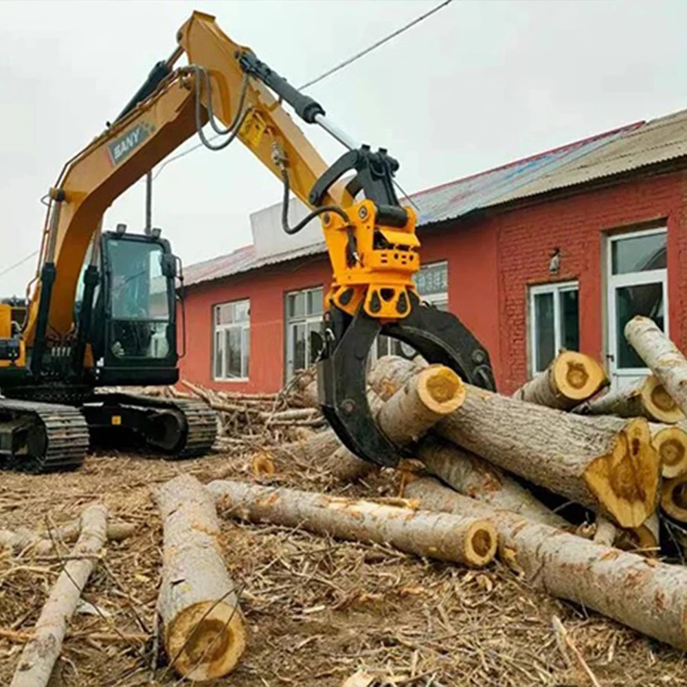 Excavator Timber Grab Hydraulic Wood Grabber Hydraulic Rotating Rock ...