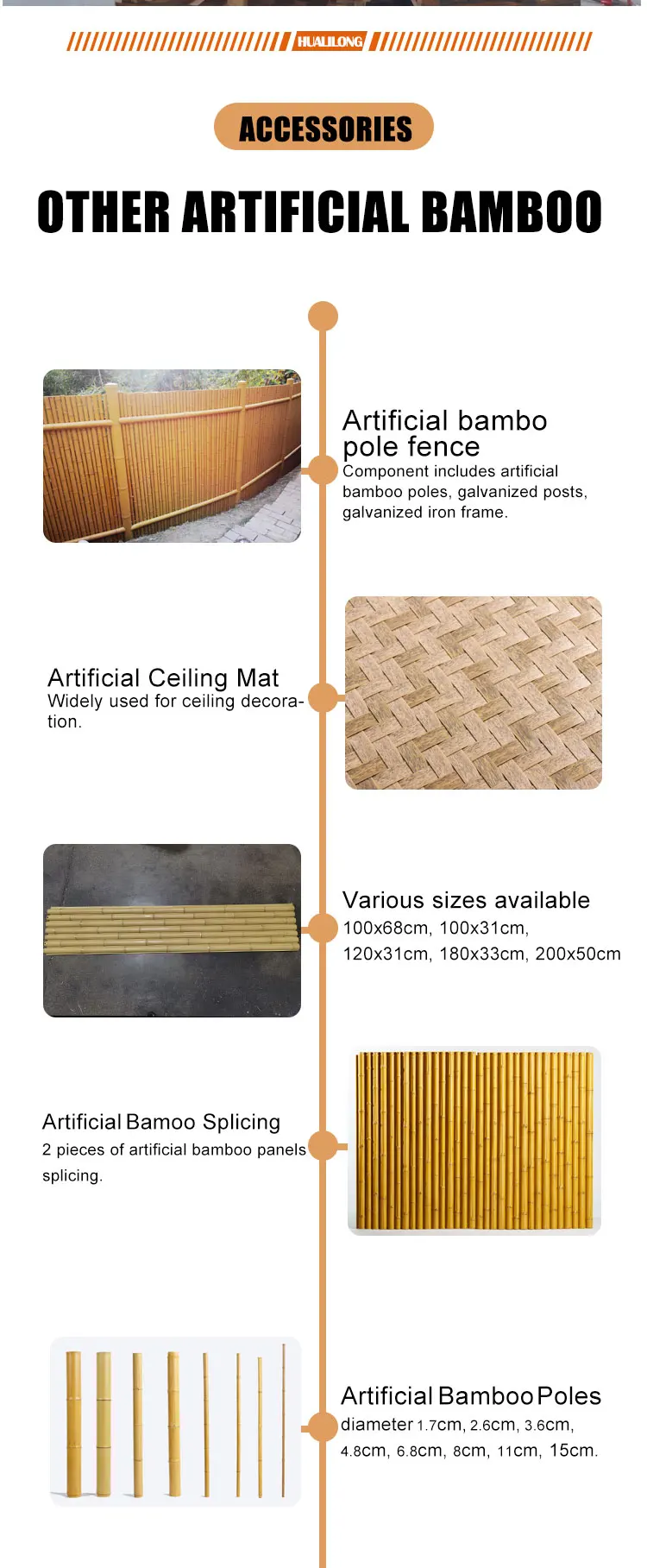 Factory Pretty Artificial Synthetic Plastic Split Black Bamboo Wall ...