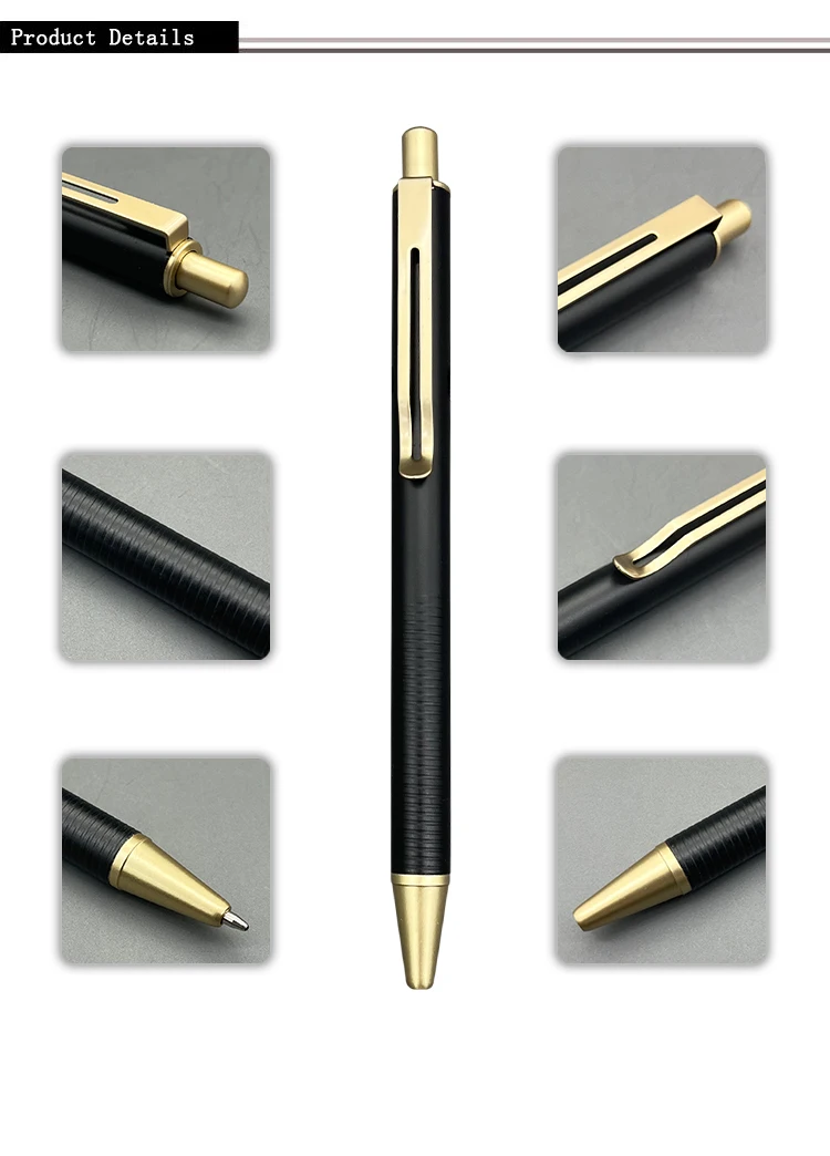 Promotional Custom Metal Click Slim Pens with Rose Gold