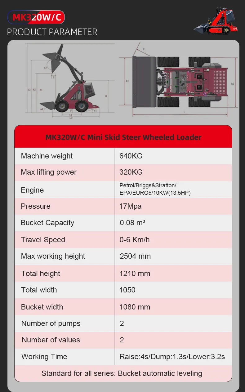 Cheap Chinese Electric Walk Behind Crawler Wheel Diesel Mini Skid Steer ...