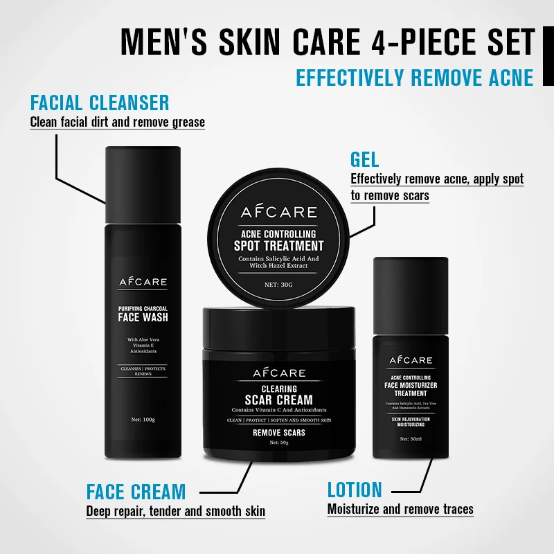 Custom Men Facial Skin Care Set Sulfate-free Acne Treatment ...