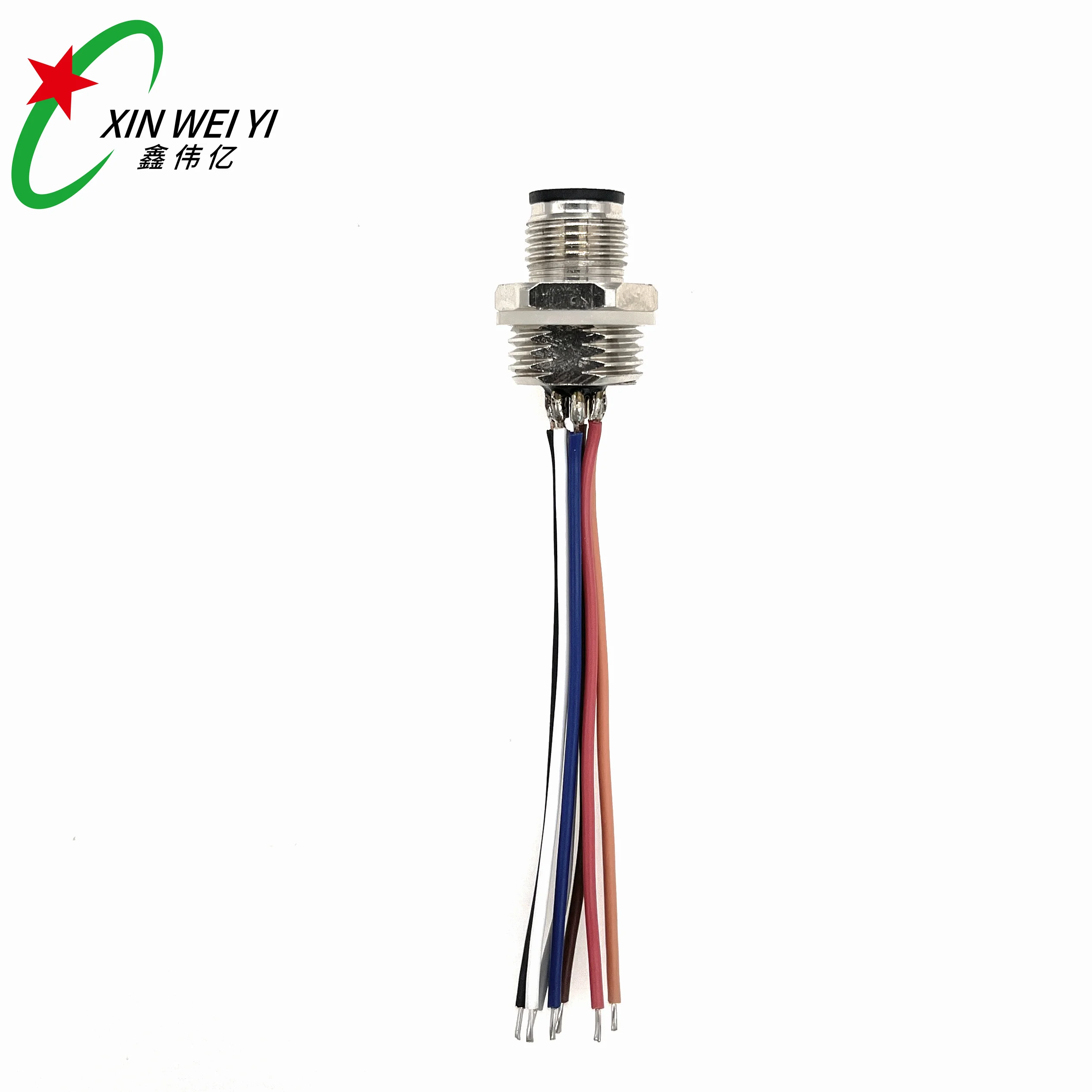 High Quality Round Industrial Socket Square Round Cable M12 Waterproof ...