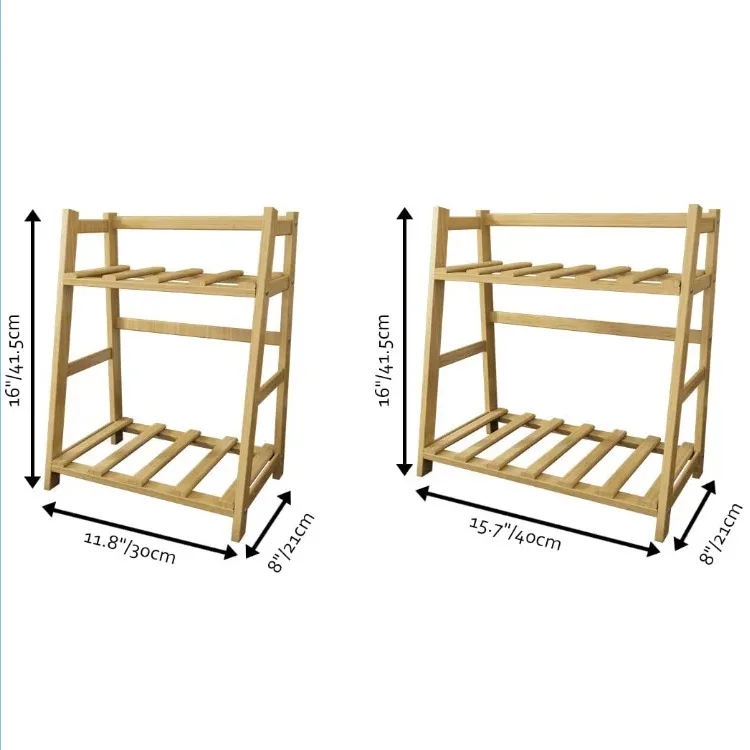 Desktop Plant Stand Bookshelf Desktop Storage Tabletop Natural Bamboo ...