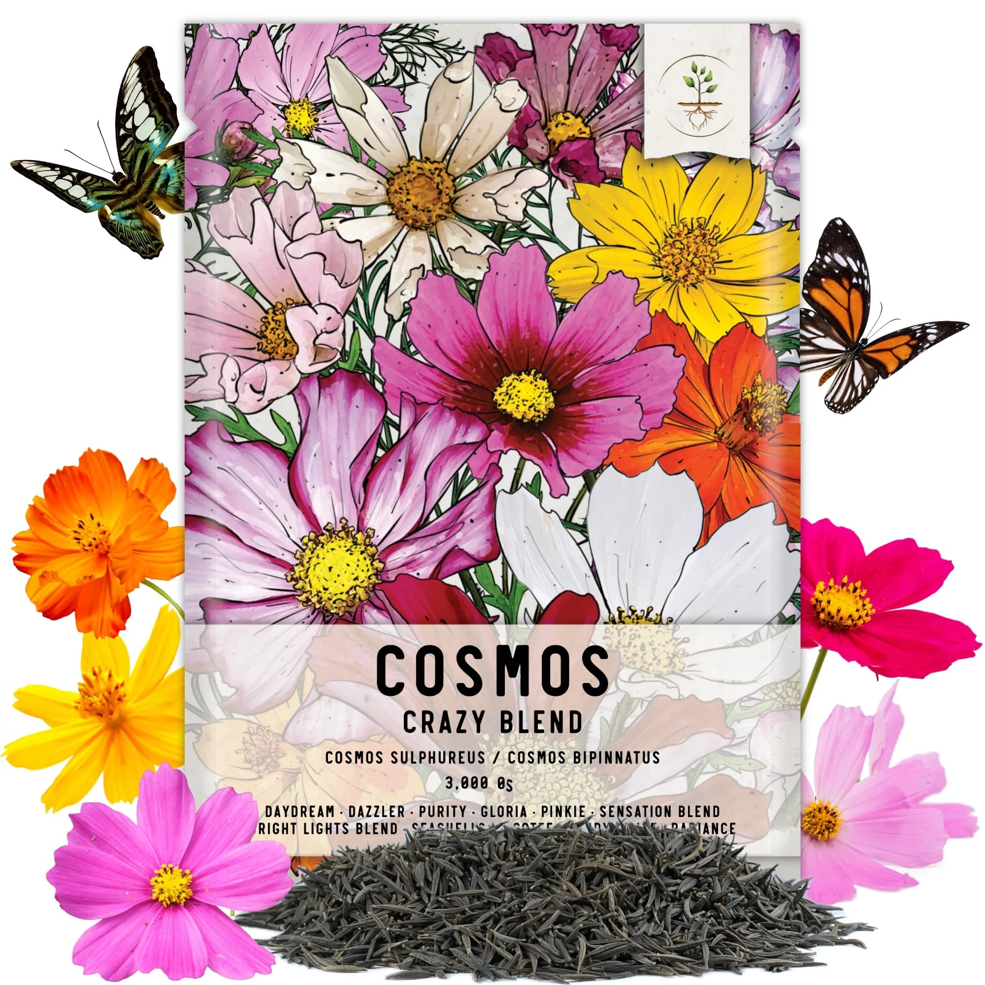 Open Perennial Flower Bulk Blend 10+ Varieties 3,000+ Crazy Cosmos ...