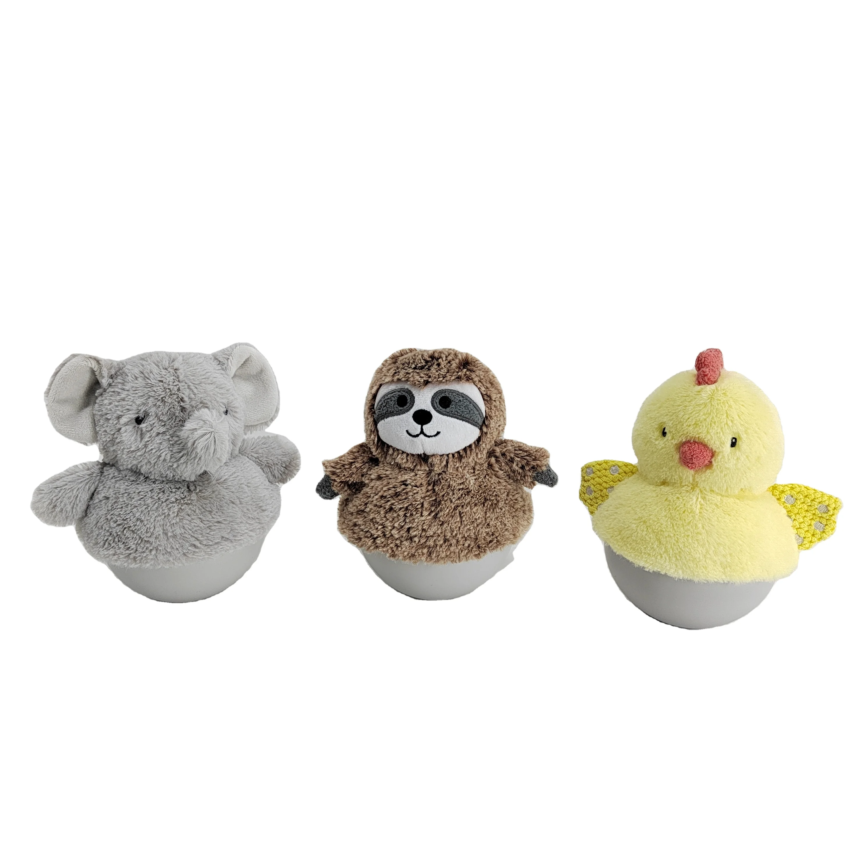 Mini Plush Roly-Poly Toy Animal Tumbler Toys - Infantis