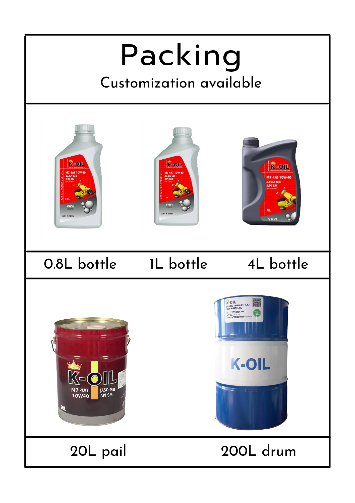 K-oil M7 4at Engine Oil 10w-40 Jaso Mb Api Sm Stable Oxidation Semi ...