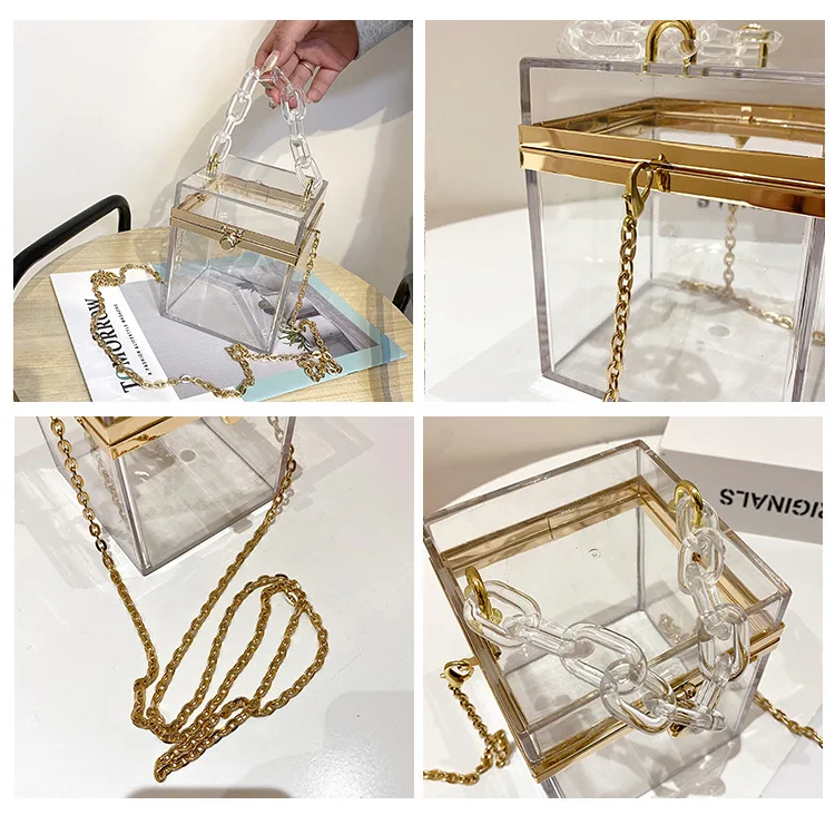 9 Colors Translucent Clear Acrylic Cuboid Box Lipstick Key Evening ...