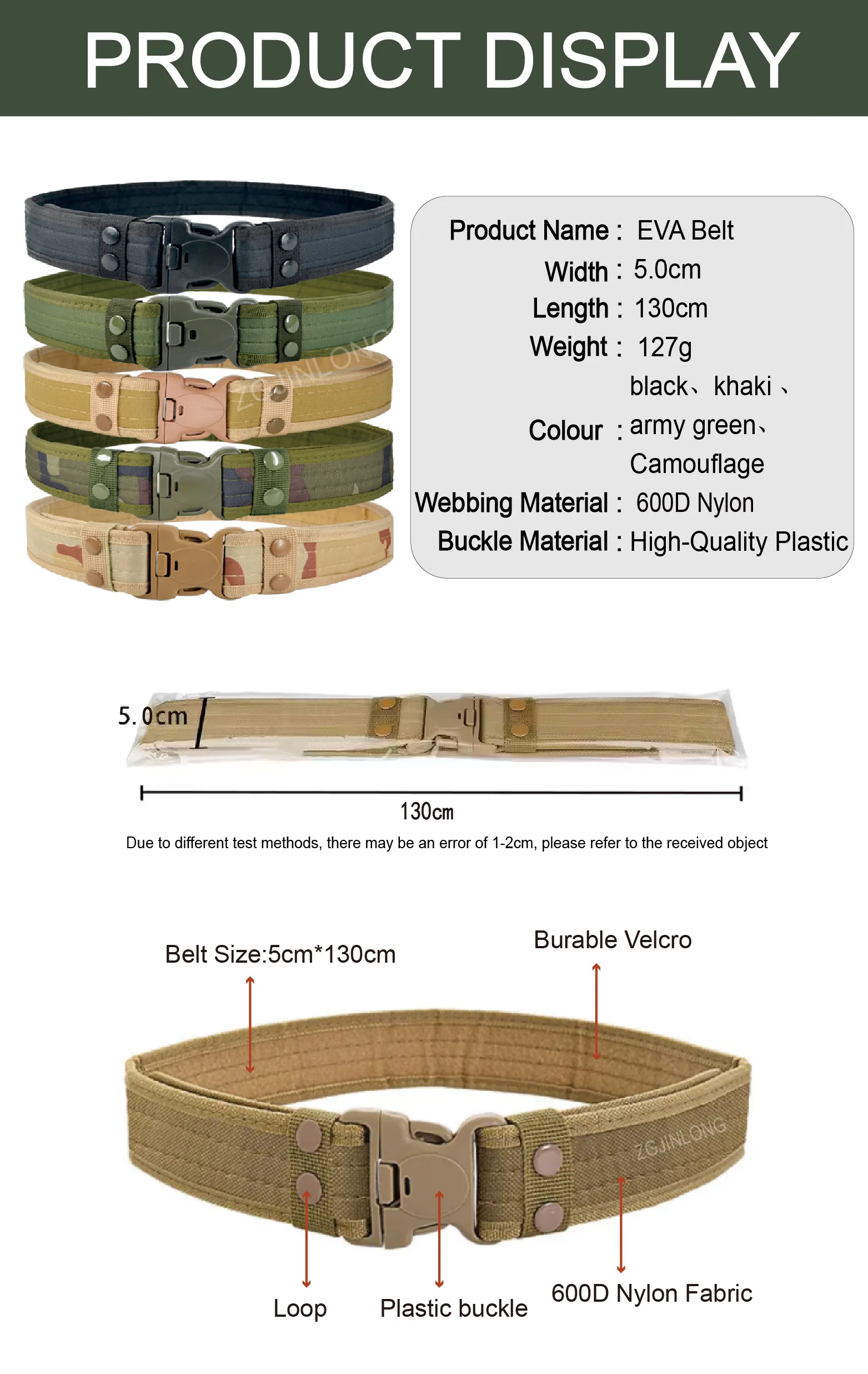 Wholesale Unisex 600D EVA Nylon Tactical Belt Comfortable Adjustable Security Guard Equipment ...