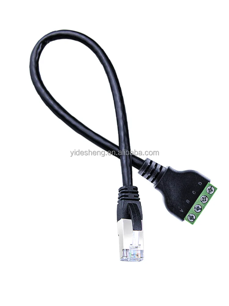 RJ45 to 4Pin Screw Terminal Solderless Connector Ethernet RJ45 Male ...