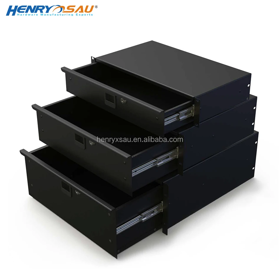 350mm Depth Network Rackmount CCTV DVR Control Steel Drawer 4U Rack ...