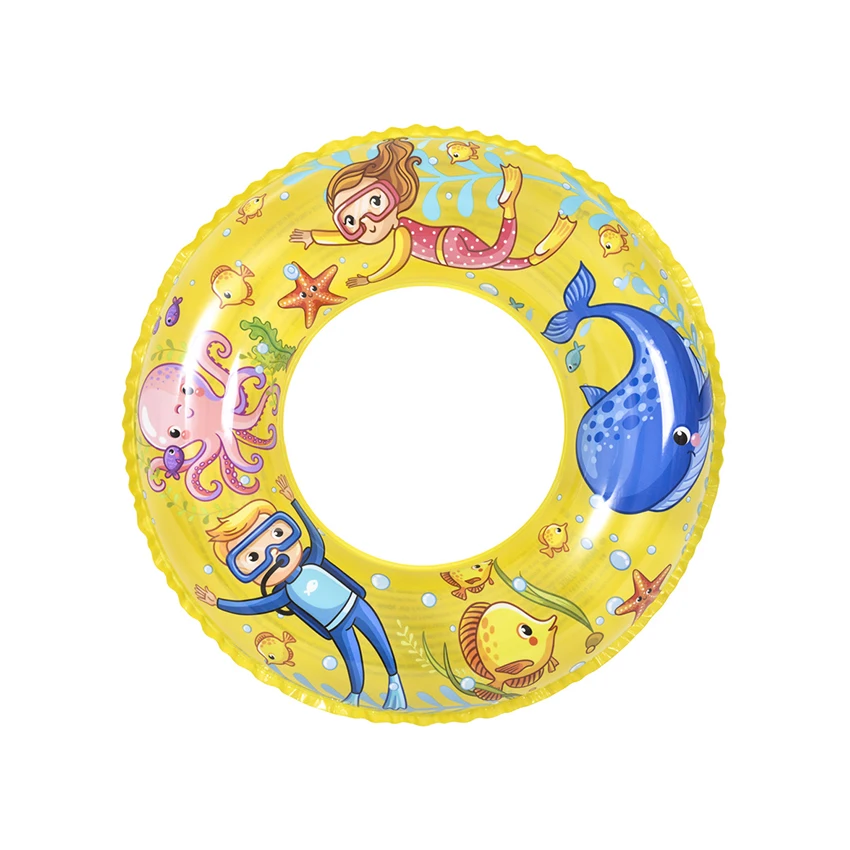 Funny Cartoon Jellyfish Swimming Ring Inflatable Pvc Ocean World Swim ...