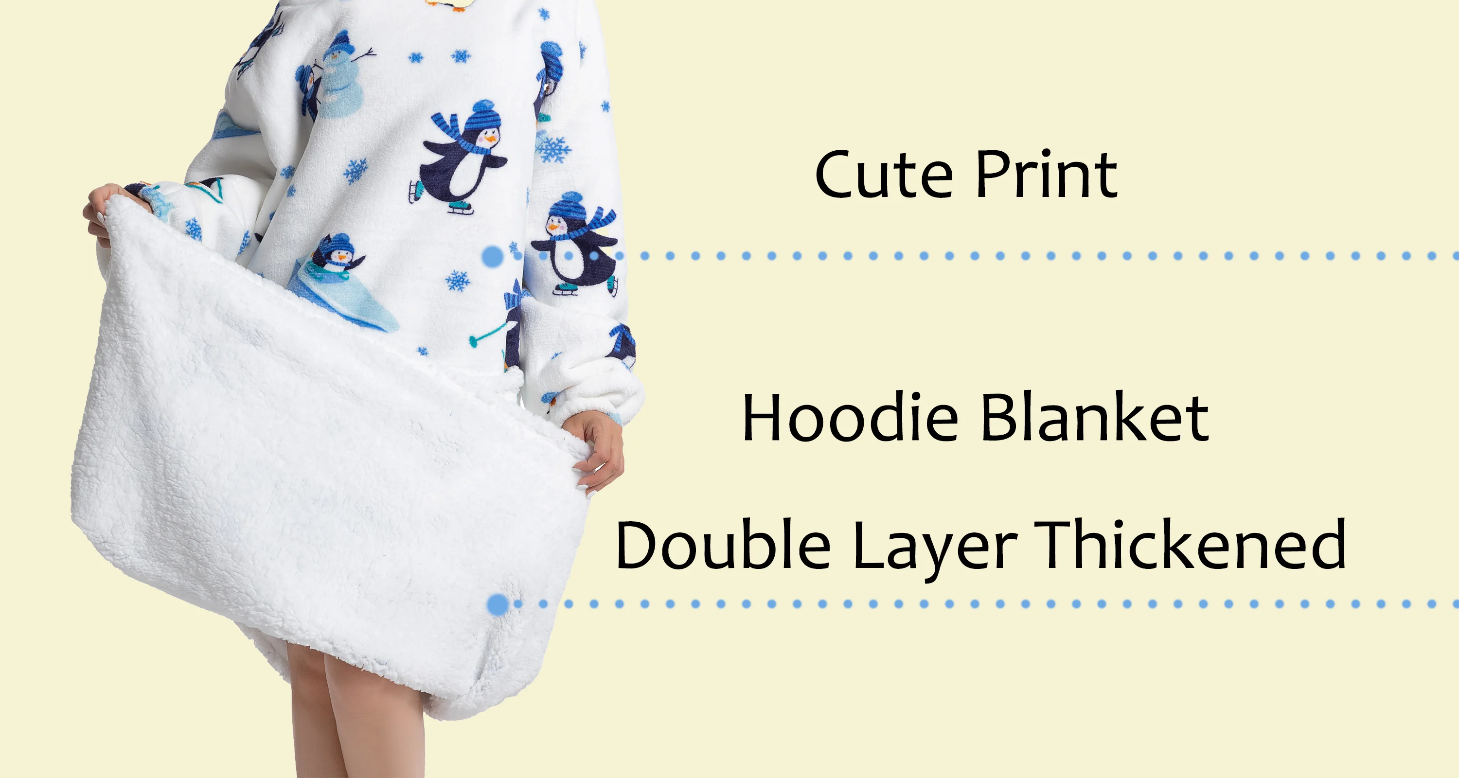 Wholesale Soft Warm Sweatshirt Hooded Blankets Comfy Kids Adult Sherpa ...