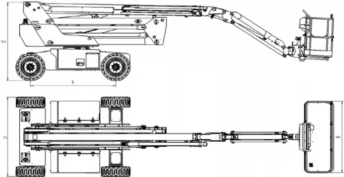 18M 16M Curved Arm Power Operated Aerial Work Platform