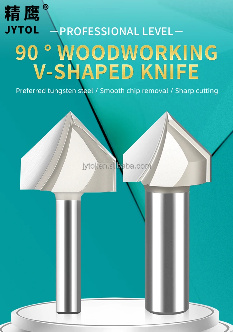 1/4 1/2 Carving Tools Set Woodworking Tools Cutter V Shape End Mill ...