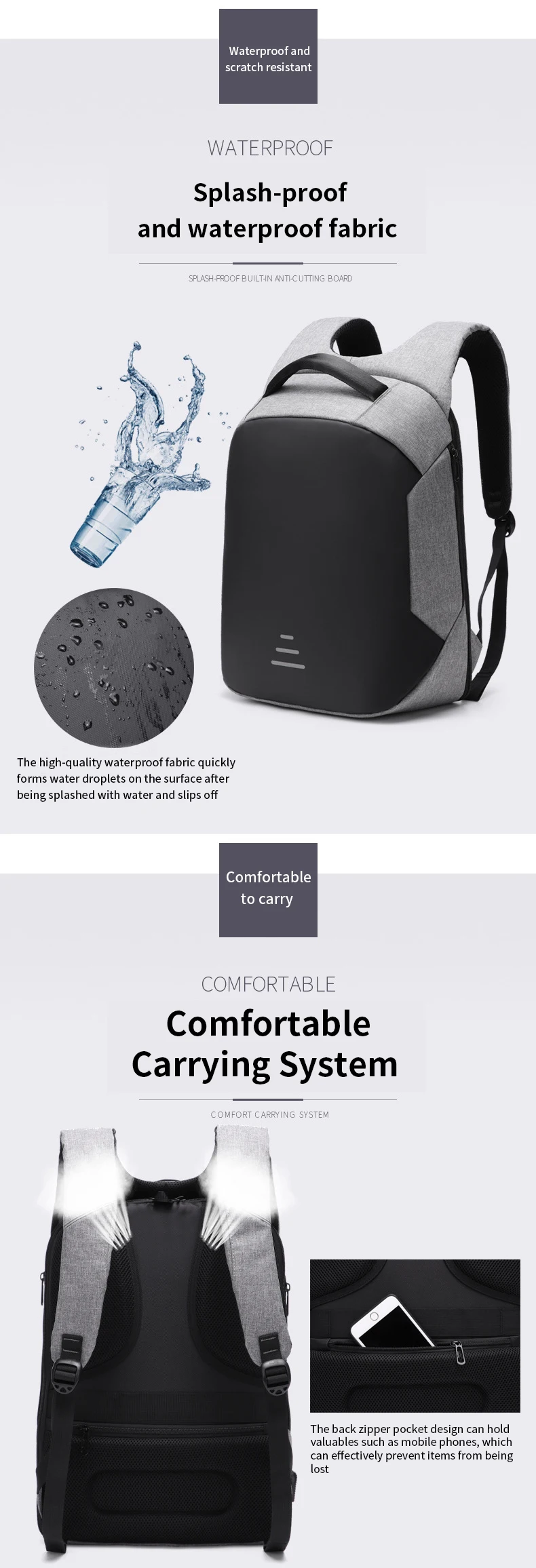 Custom Logo Business Laptop Bag Backpack Waterproof Usb Charging Anti ...