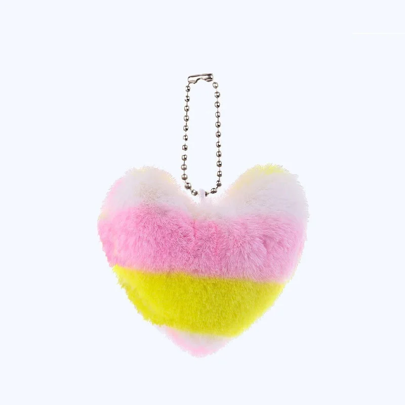 New Product Ideas 2024 Heart Shaped Furry Fur Pom Pom Ball Key Chain ...