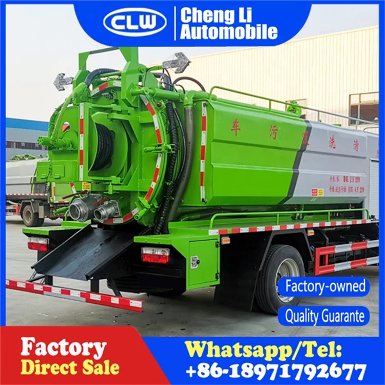 Dongfeng 8000liters Sewage Cleaning Jetting Combined High Pressure Water Pump Suction Truck ...