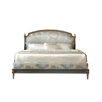 French Palace Fabric Double Bed Rococo Pink Birch Wedding Bed European ...