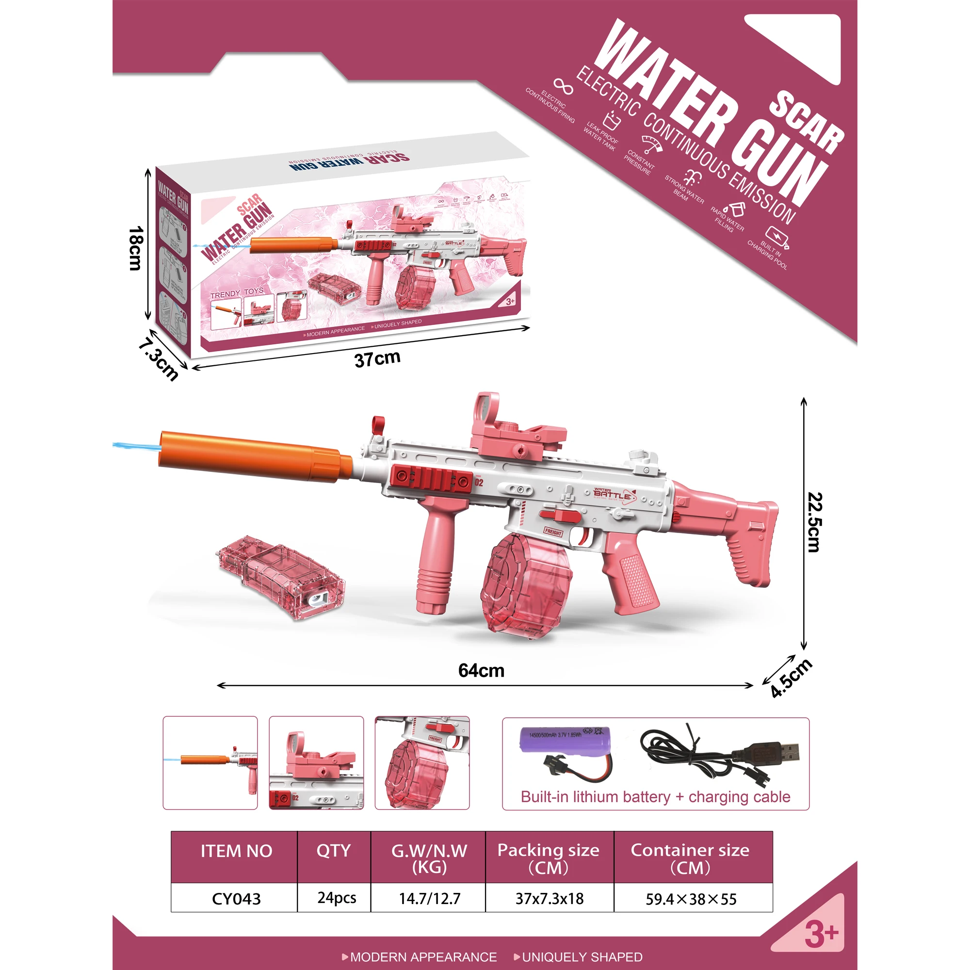 Scar Educational Toy Water Gun Magazine Edition For Kids Learning And ...
