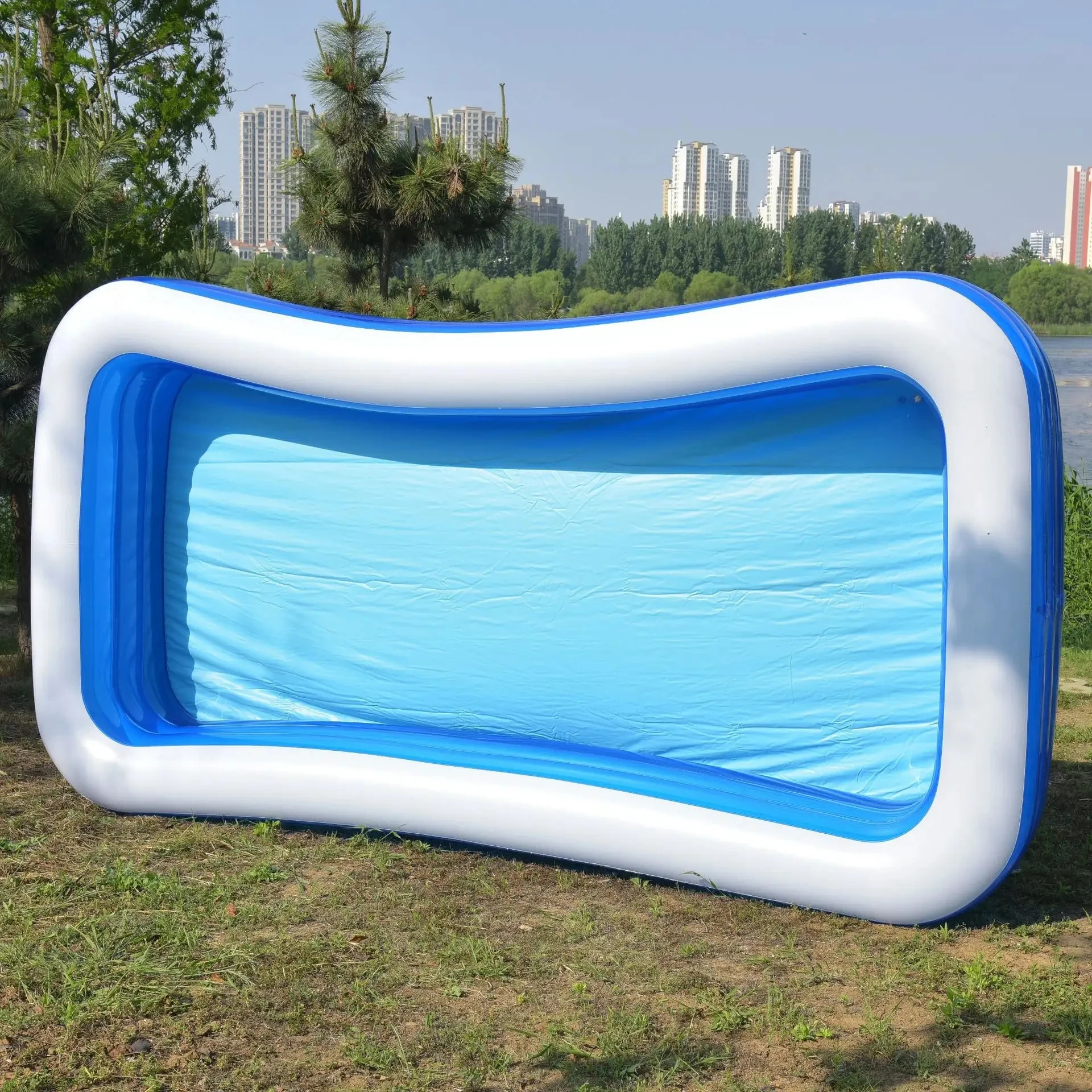 PVC Inflatable Swimming Pool Above Ground Adult Kids Family Inflatable ...