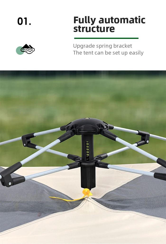 Big Camping Family Tent Outdoor Glamping Automatic Quick Opening 5-8 ...