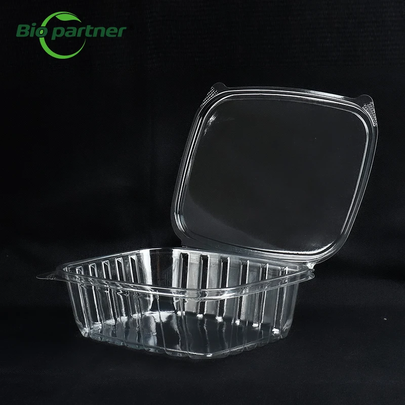 Oem Logo Pet Clear Rectangle Cake Box Hinged Food Container Clamshell ...