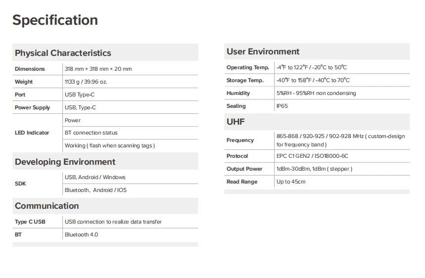 Chainway R3 BT Blue Tooth RFID Reader - UHF Desktop Solution
