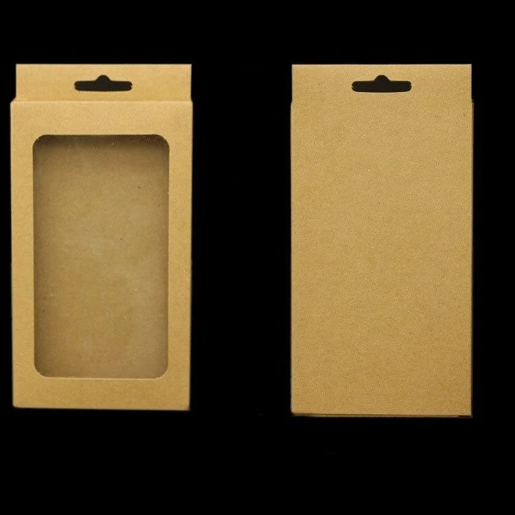 Clear Window Display Packaging Box White Black Kraft Paper Box Phone ...