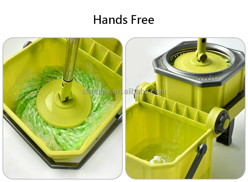 Rotating Detachable Floor Map Cleaning Microfiber Mop 360 Spin ...