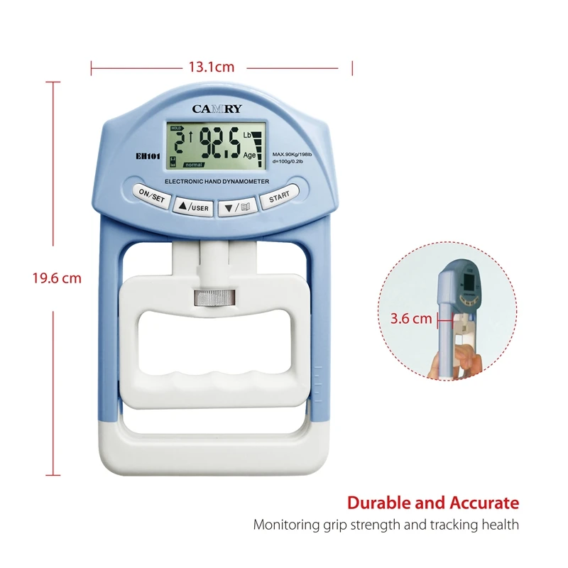 Digital Hand Grip Dynamometer - 198lbs Strength Tester