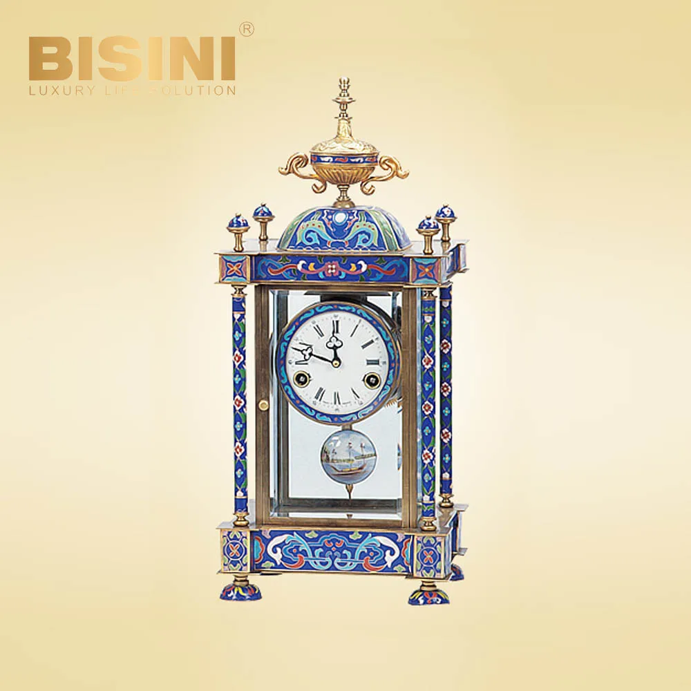 French Style antique blue flowers decoration Cloisonne Enamel Desk ...