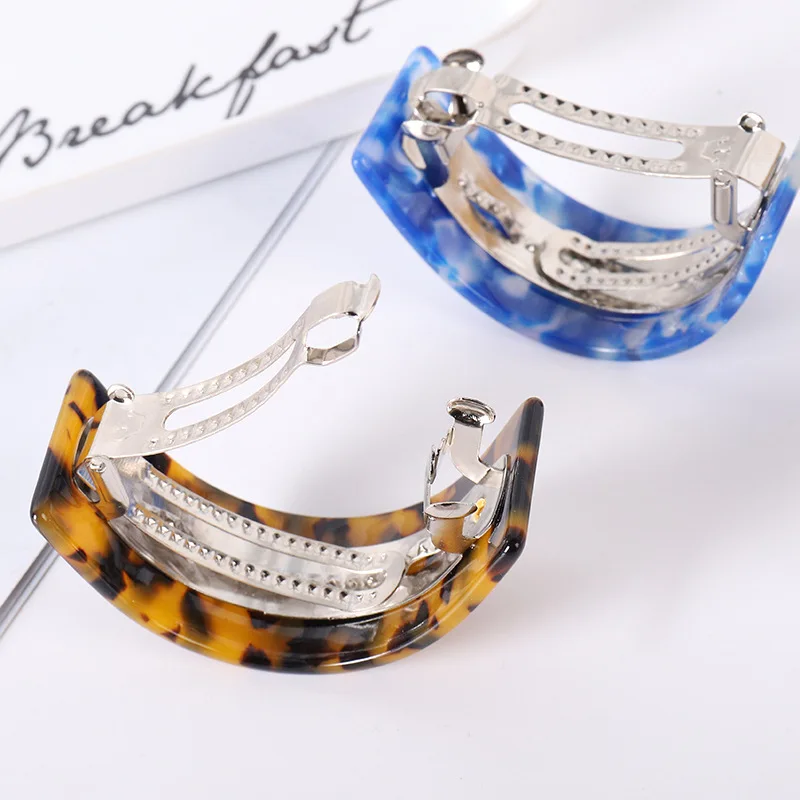 Women Girls Classic Tortoiseshell Cellulose Acetate Hair Claw Clip ...