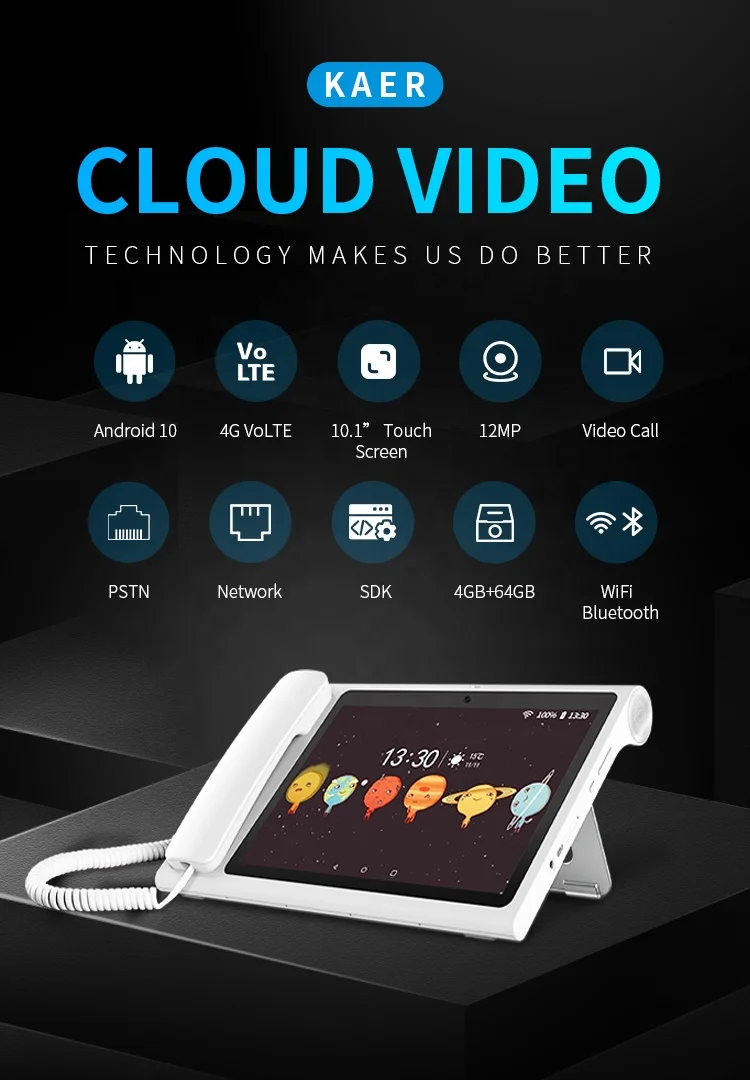 4G Volte Touch Screen Android HD Audio Video Phone Landline