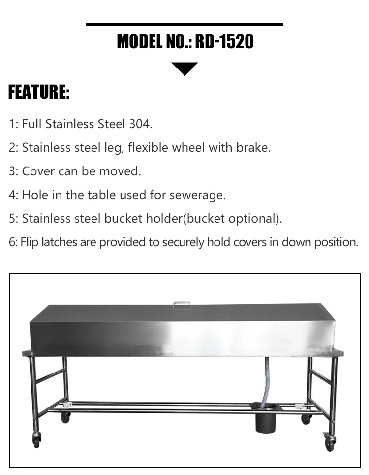 Stainless Steel Morgue Mortuary Funeral Box Trolley Cadaver Mortuary ...