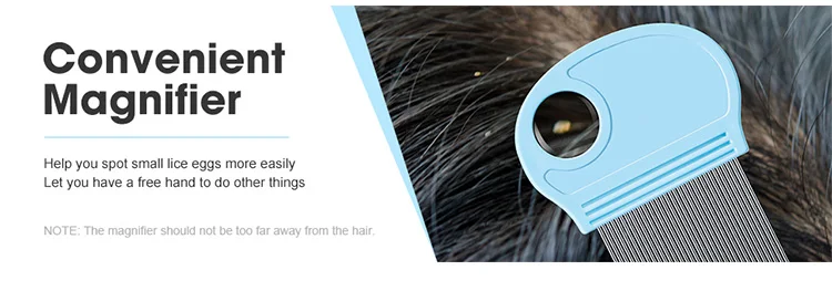 Custom Plastic Terminator Lice Comb Stainless Steel Human Hair Pet Flea ...