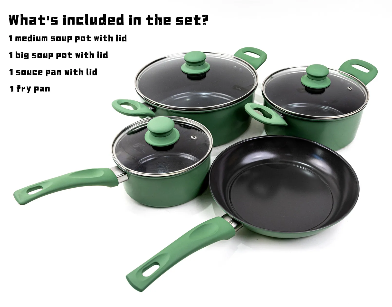 Ht Fancy Colors Series Cookware Set With Nonstick Carbon Steel Frying ...