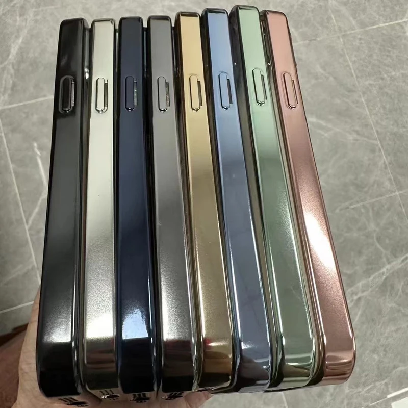 Luxury Plating Frosting Titanium Frame Case for iPhone 15 Pro 14 13 12 ...