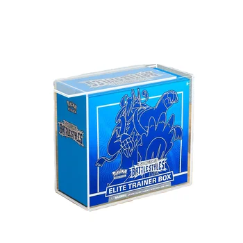 Custom Etb Booster Display Box Acrylic Sliding Lid Clear Etb Protection ...